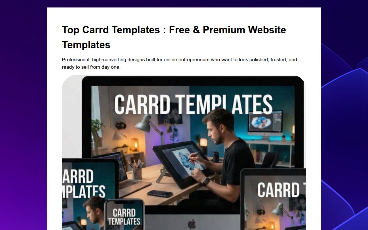 Top Carrd Templates : Free & Premium Website Templates